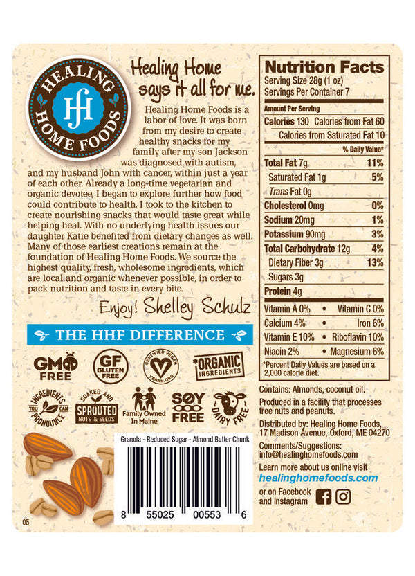 Almond Butter Chunk Granola - Case of 4 (1 lb Bags) - Healing Home Foods